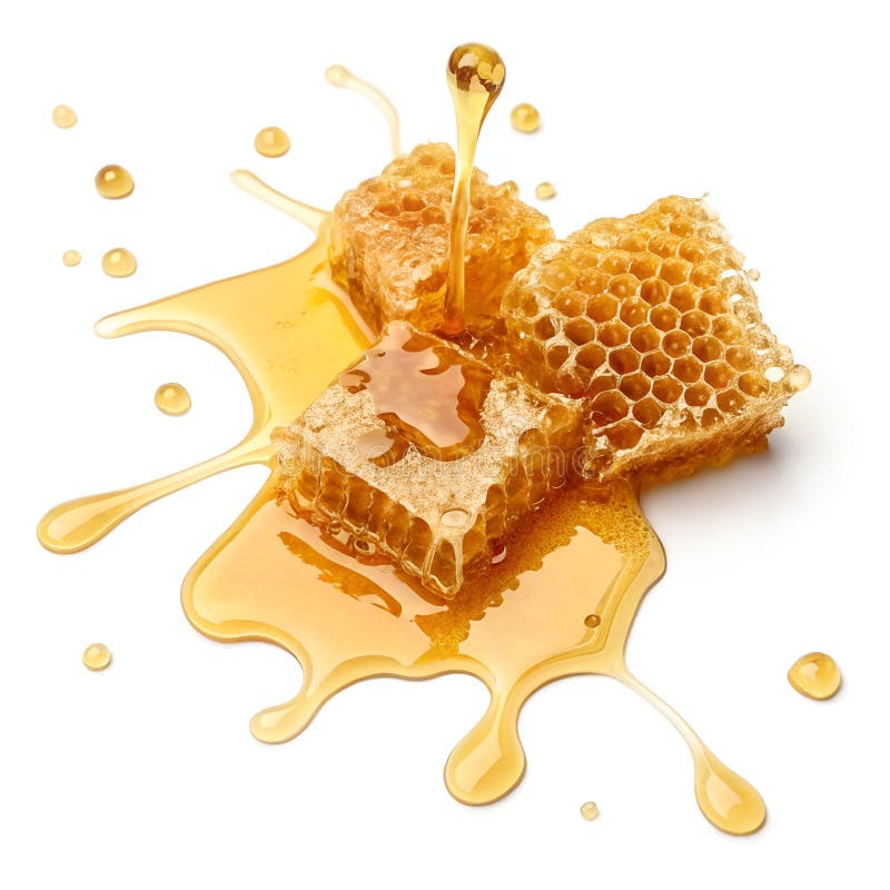 Golden Honey Splash Isolated on White Stock Illustration - Illustration ...