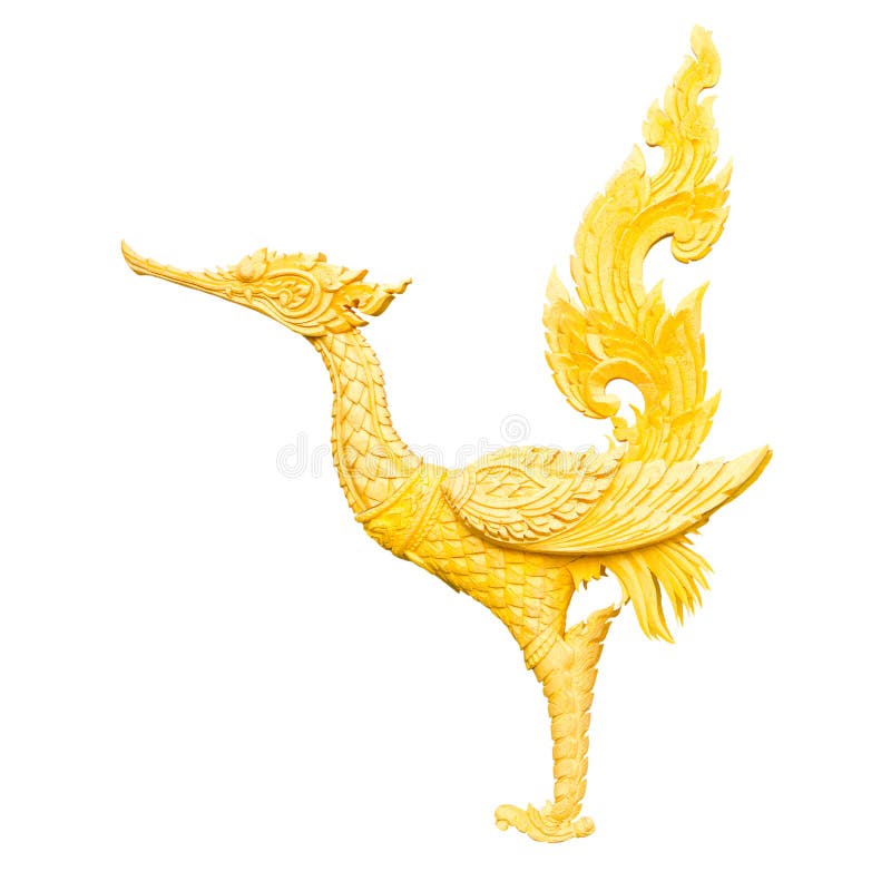 Golden Hongsa Carved stock image. Image of bird, carve - 61468963