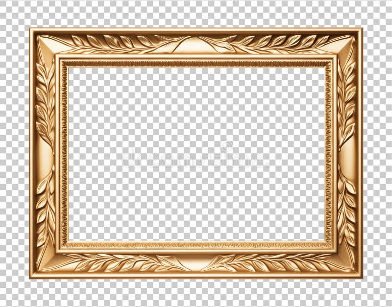 Golden Horizontal Frame Isolated on Transparent Background Stock ...
