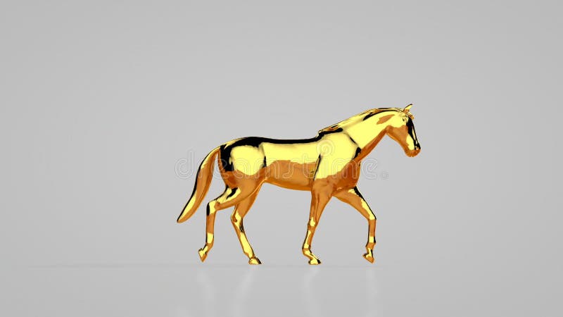 Golden Horse Running, Seamless Loop, White Studio Stock Video - Video ...