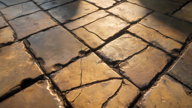 Golden Hour Cobblestone Pavement Texture Background Royalty Free Image ...