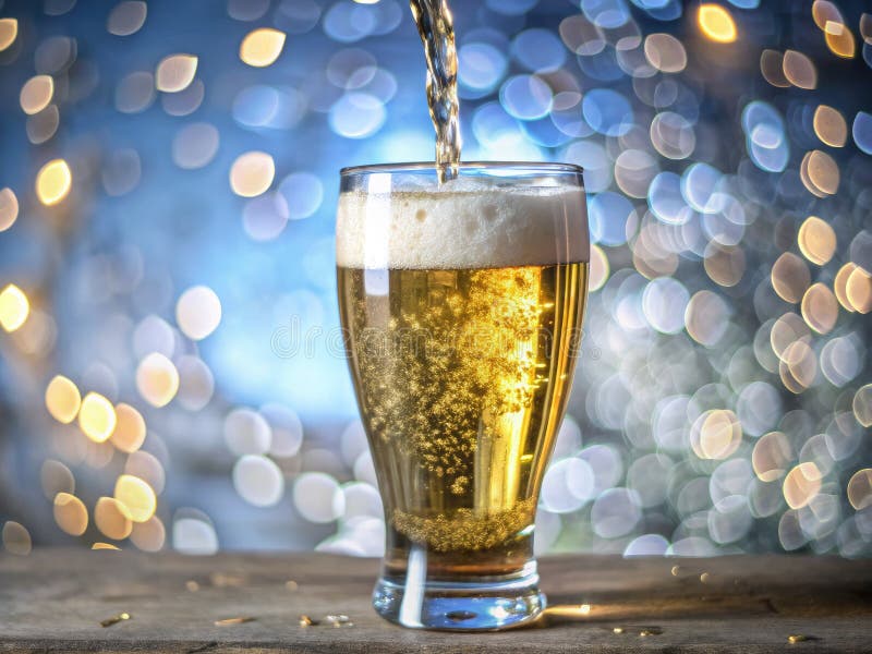 Golden Hour Craft Beer Pour a Visual Symphony of Frothy Texture and ...
