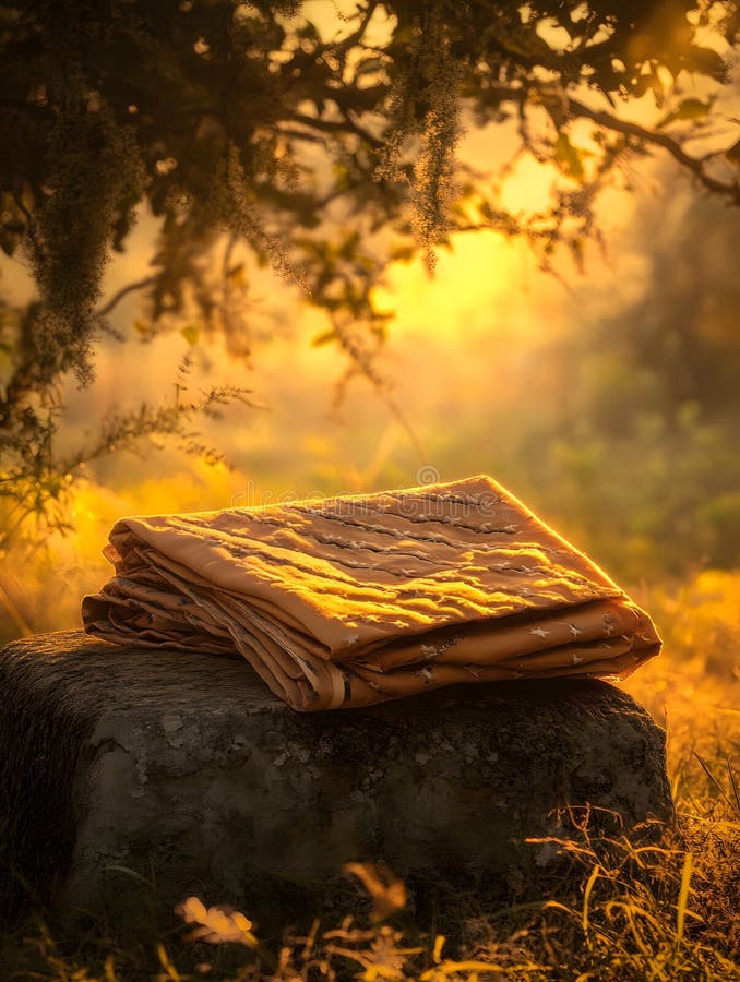 Golden Hour Fabric on Rock Textured Tan Textile in Sunset Landscape ...