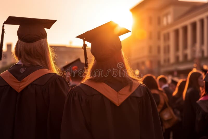 Graduates Silhouette Sun Flare Portrait Stock Photos - Free & Royalty ...