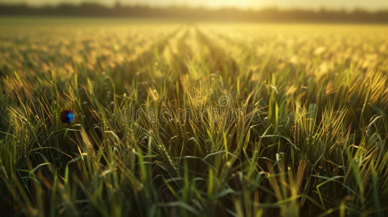 Golden Hour in a Grass Field Stock Photo - Image of natural, field ...