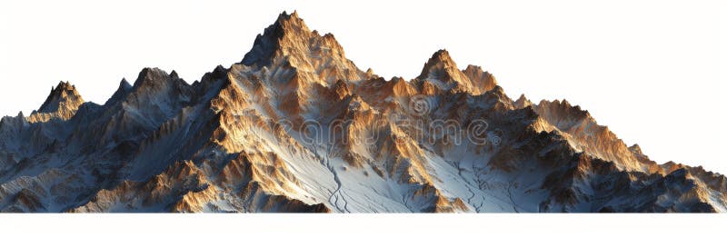Golden Hour Landscape of Isolated Mountain Range with Sharp Rocks on ...