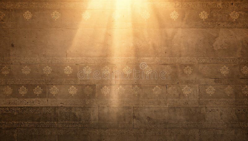 Golden Hour Light on Classic Beige Wall Texture Background Stock ...