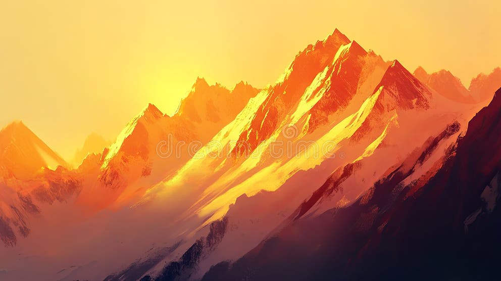 Golden Hour Lighting a Mountain Ridge with Soft Shadows. Stock Image ...