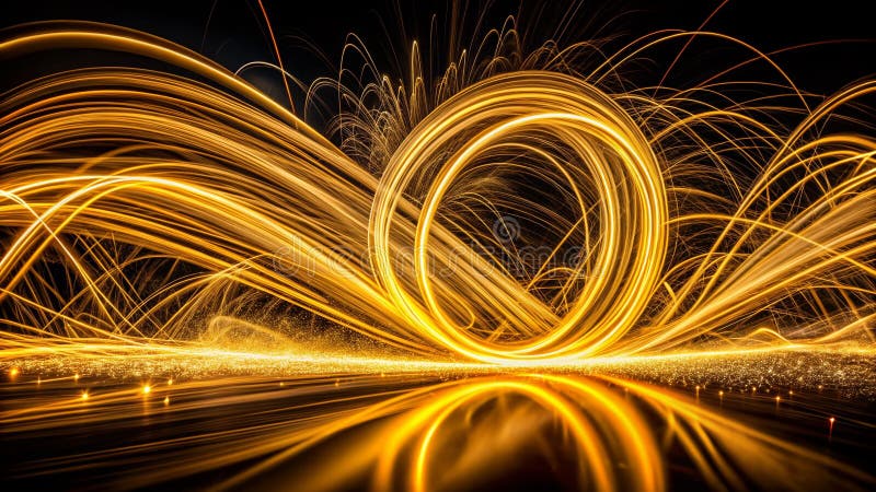 Golden Hour Long Exposure a Stunning Abstract Light Painting Background for Creative Design ...