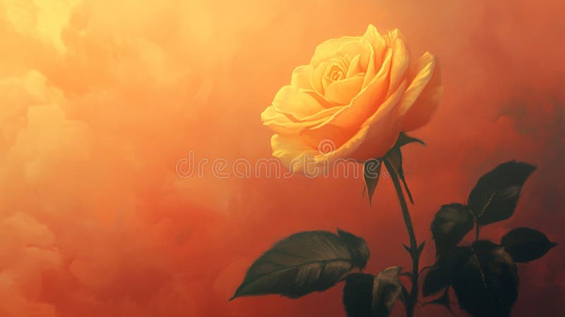 Golden Hour Rose: a Soft and Romantic Floral Image Stock Illustration ...