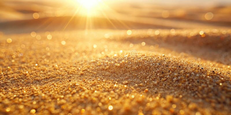 Golden Hour Sand Dune Texture Warm Light Illuminates Fine Grains ...