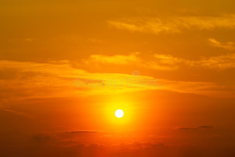 Golden Hour Sky and Clouds with Sun Nature Background Stock Photo ...
