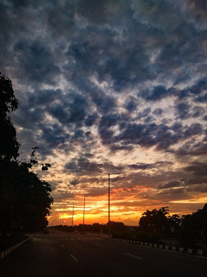 The Golden Hour Sky View during Rainy Season Stock Image - Image of ...