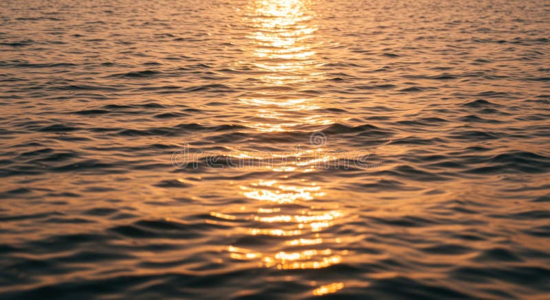 Golden Hour Sunset Reflection on Calm Water Stock Illustration ...