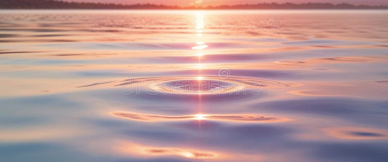 Golden Hour Sunset Reflection on Water Surface Stock Image - Image of ...