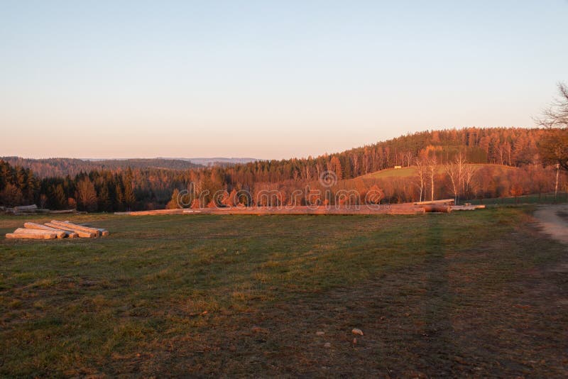 Golden hour at sunset stock photo. Image of czech, countryside - 144391378
