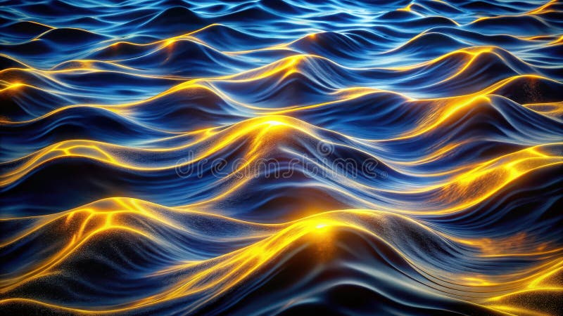 Golden Hour Undulations Abstract Ocean Surface with Dynamic Light Play ...