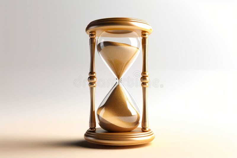Golden Hourglass with Sand Glass Inside of it. Generative AI Stock ...