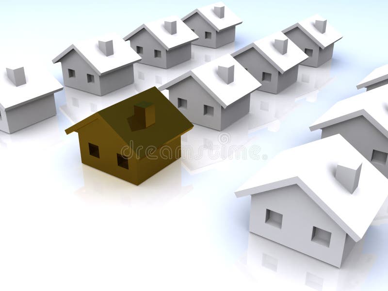 Golden house stock illustration. Illustration of reflected - 17869549