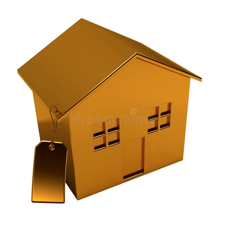 Golden house stock illustration. Illustration of estate - 5406728