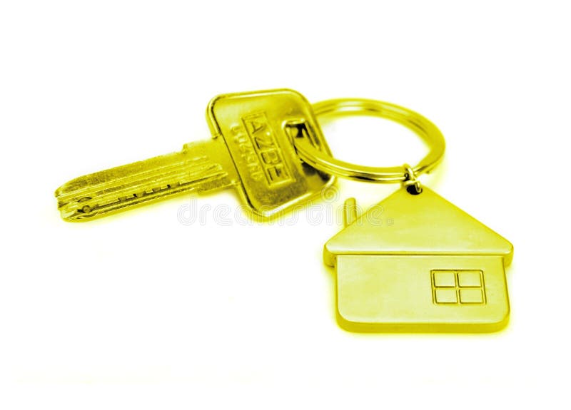 Golden house key isolated stock image. Image of isolated - 28561107