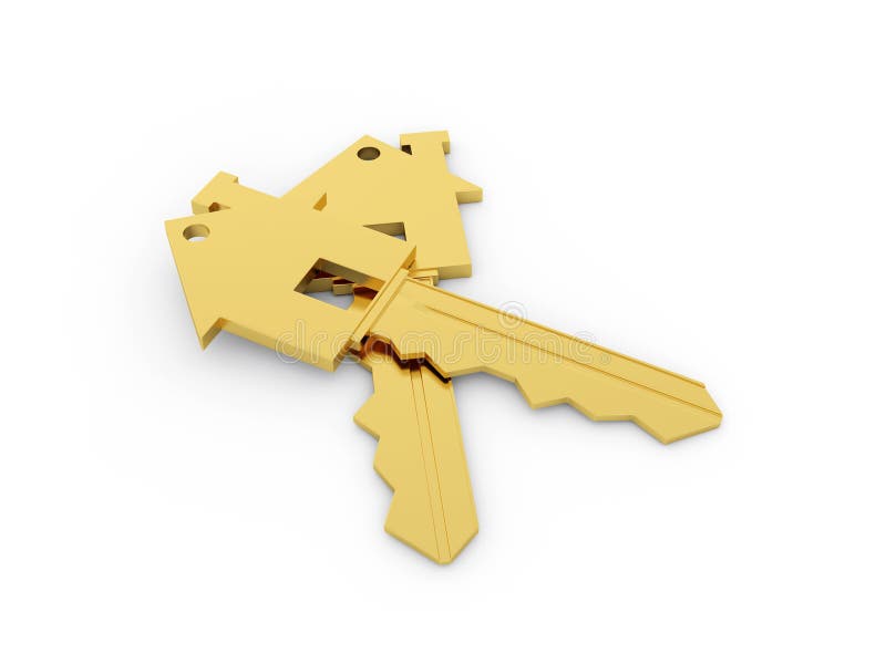 Golden House key stock illustration. Illustration of concepts - 52072231