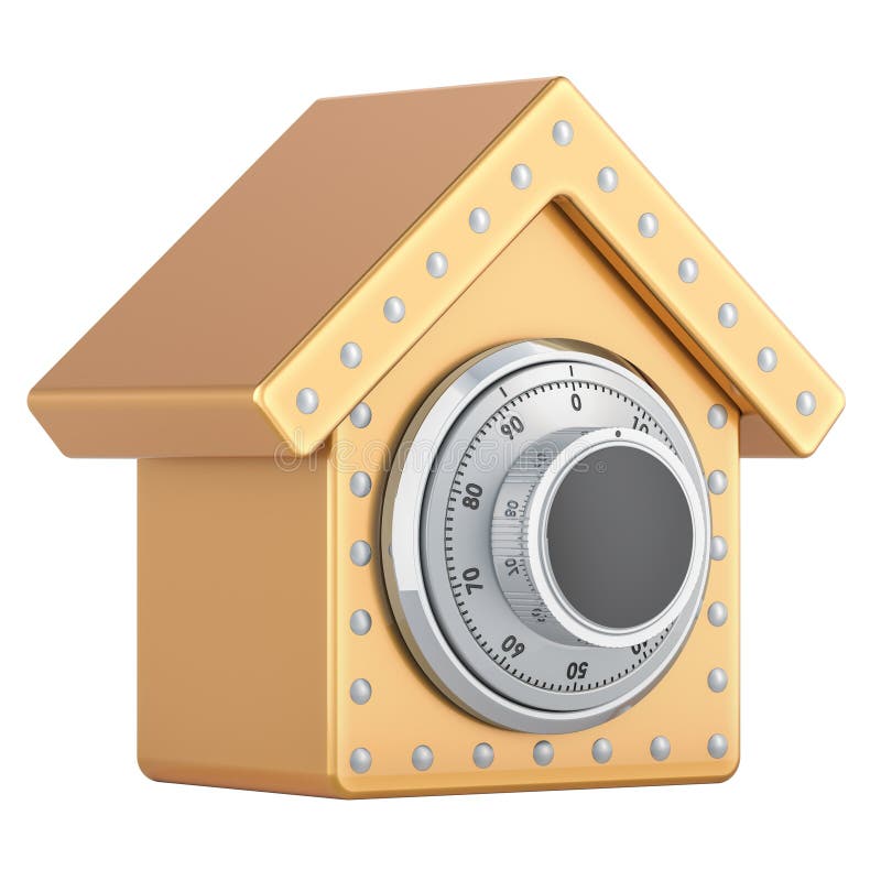 Golden House with Safe Combination Lock. Security and Protection ...