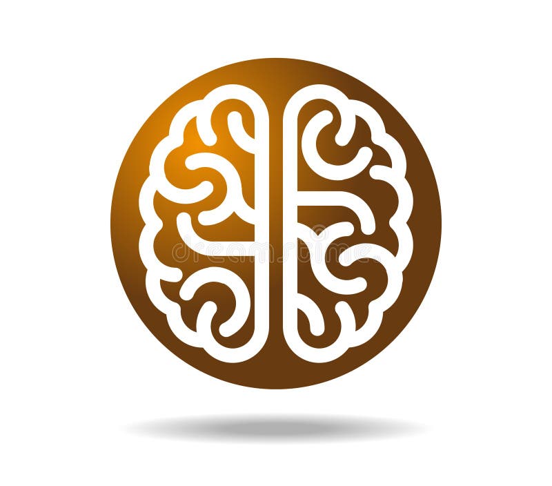 Golden Human Brain. Symbol of Creativity Stock Vector - Illustration of ...