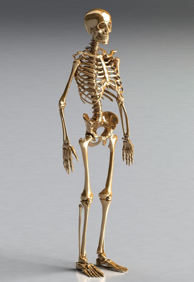 Gold Human Skeleton stock illustration. Illustration of anatomy - 18959642