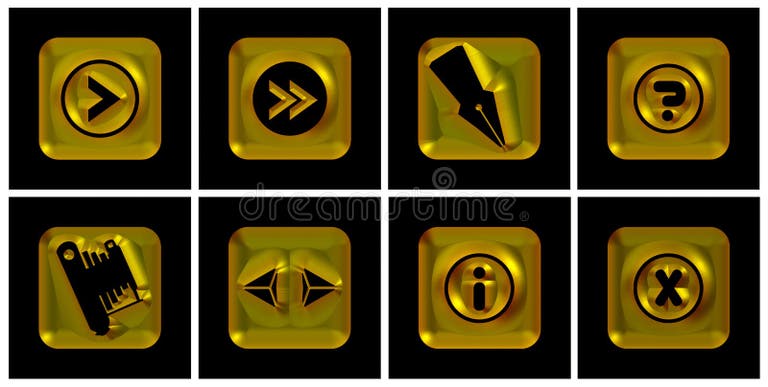 Golden icons stock illustration. Illustration of gallery - 306799