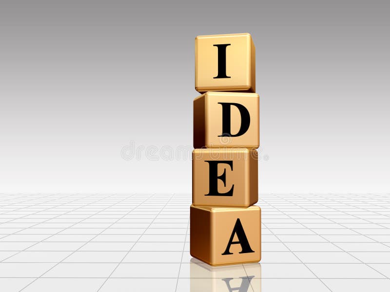 The Big Idea - Golden Blocks Stock Illustration - Illustration of ...