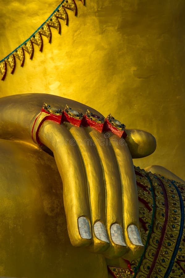 Golden Image of Buddha Hand Stock Photo - Image of bangkok, beautiful ...
