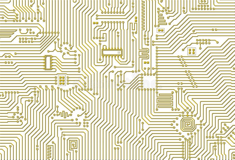 Golden Industrial Circuit Board Pattern Stock Illustration ...