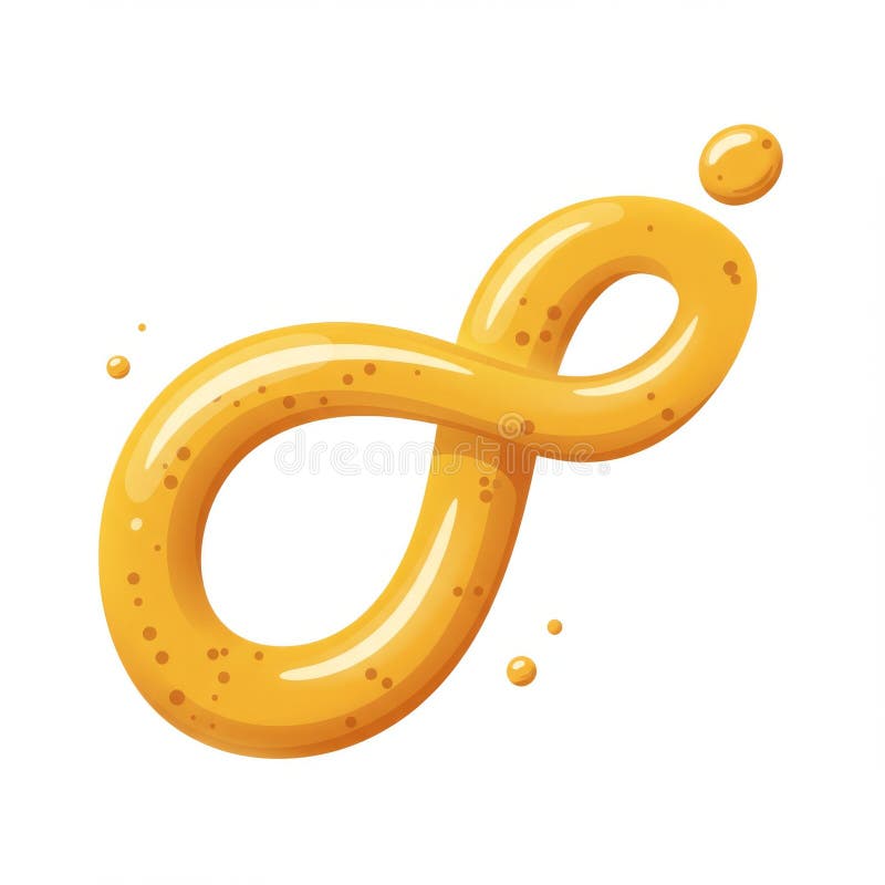 Golden Infinite Loop Number Eight Symbolic Graphic Design with White ...