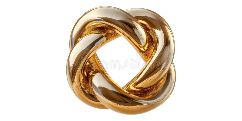 Golden Infinity Knot Symbol Isolated on Transparent Background Stock ...