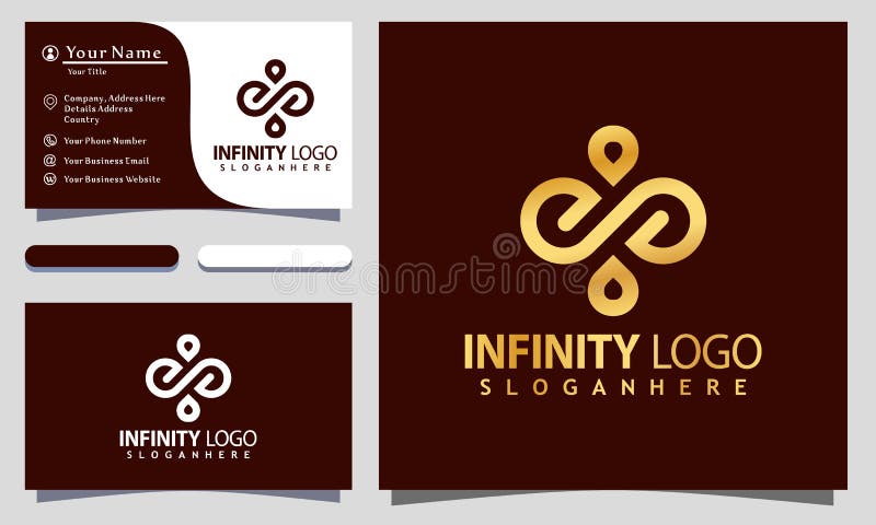 Golden Infinity Modern Logo Design Vector Illustration, Business Card ...