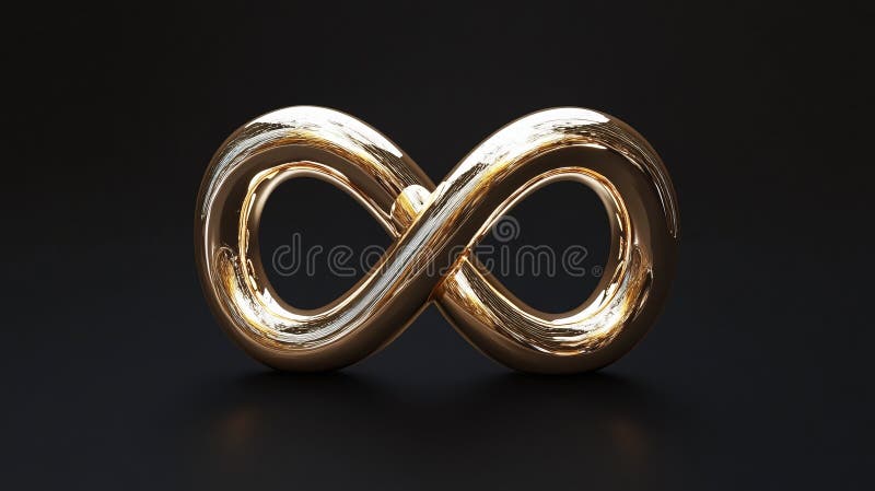 The Golden Infinity Sign, Sparkling and Glowing Stock Image - Image of ...