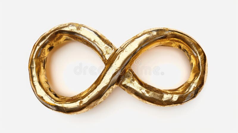Golden Infinity Symbol, Isolated on White Background. AI Generated ...