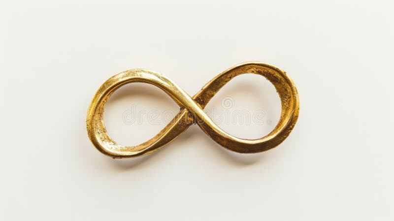 Golden Infinity Symbol, Isolated on White Background. AI Generated ...