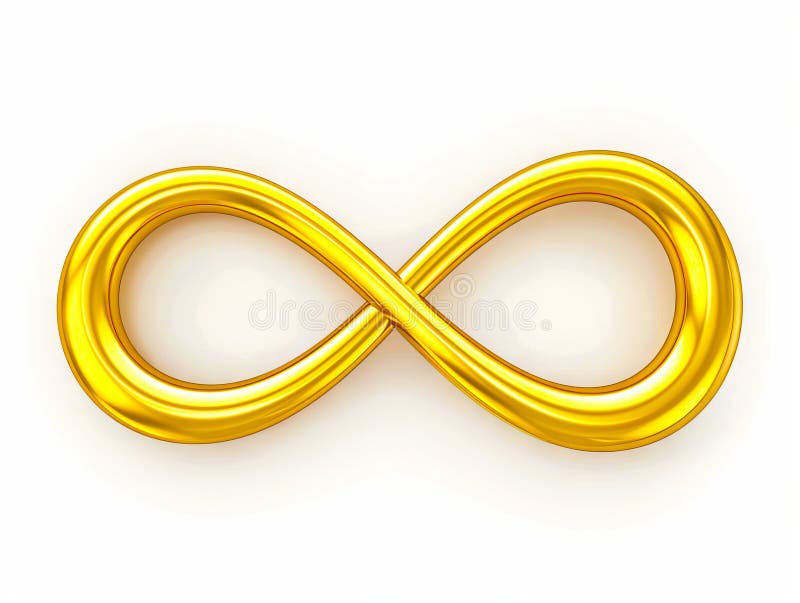 A Golden Infinity Symbol on a White Background Stock Illustration ...