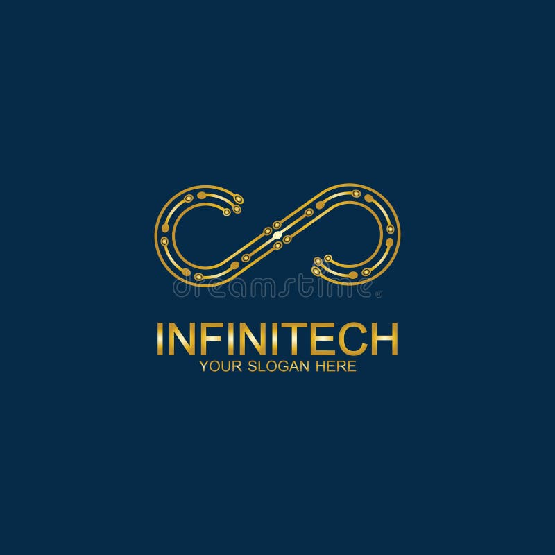 Golden Infinity Technology Logo. Symbol & Icon Vector Template Stock ...