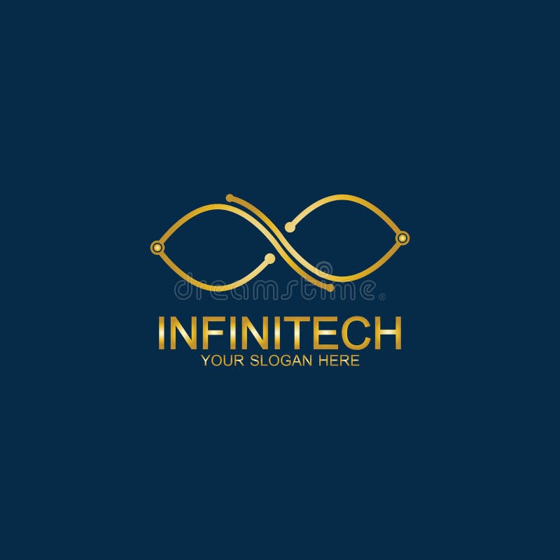 Golden Infinity Technology Logo. Symbol & Icon Vector Template Stock ...