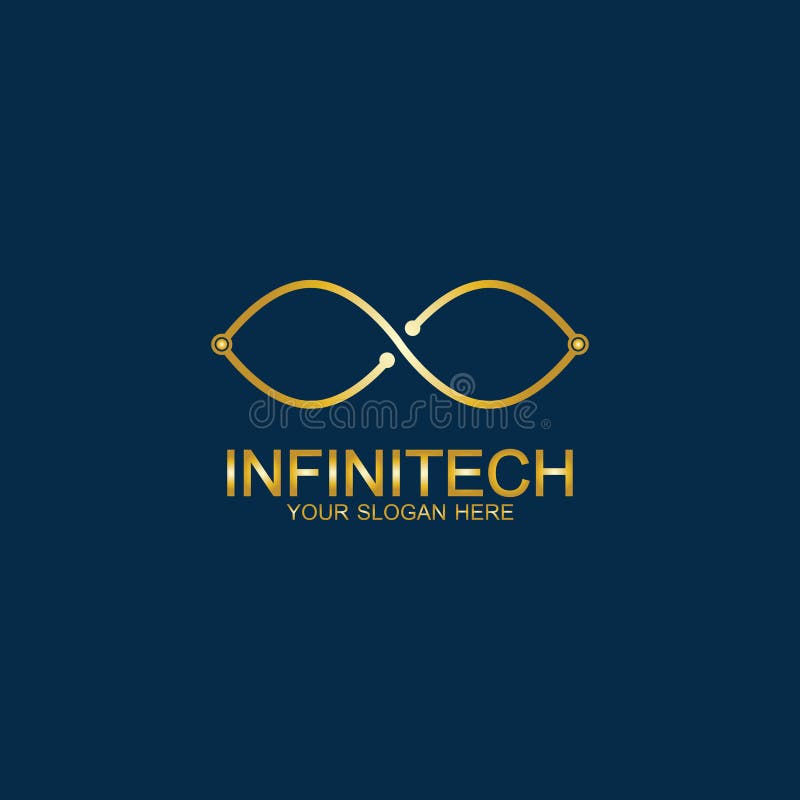 Golden Infinity Technology Logo. Symbol & Icon Vector Template Stock ...