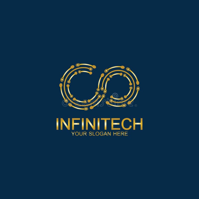 Golden Infinity Technology Logo. Symbol & Icon Vector Template Stock ...