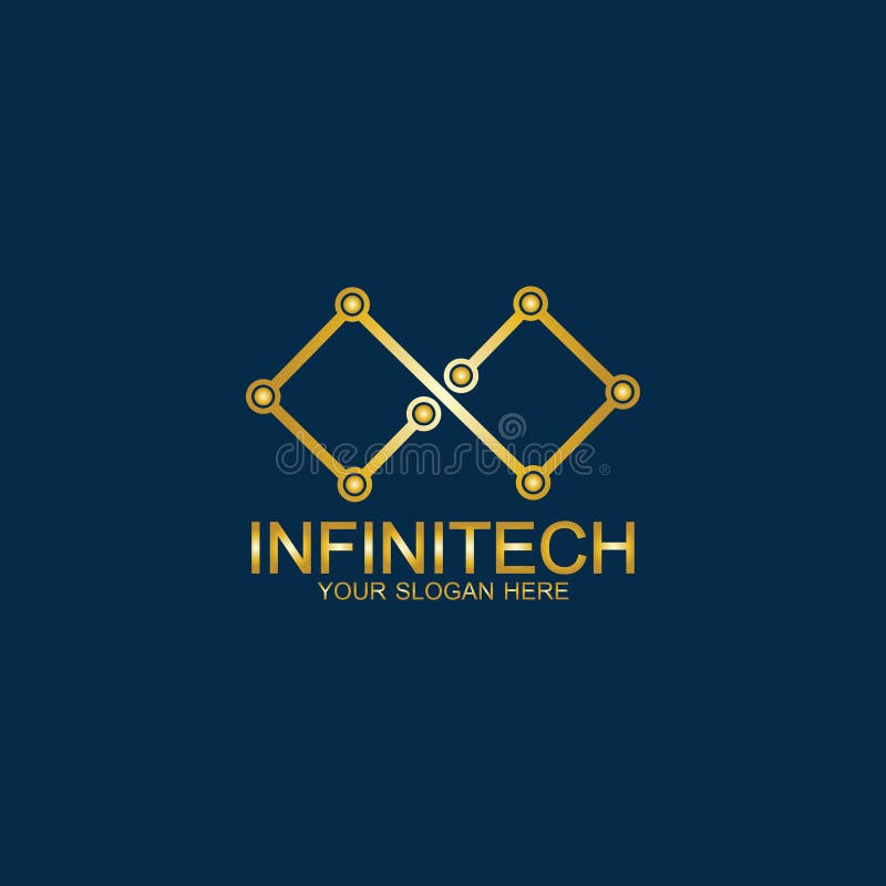 Golden Infinity Technology Logo. Symbol & Icon Vector Template Stock ...