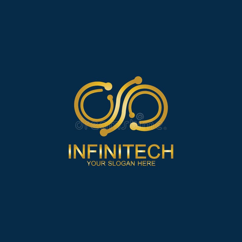 Golden Infinity Technology Logo. Symbol & Icon Vector Template Stock ...