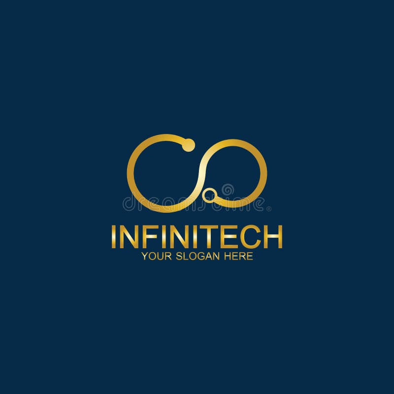 Golden Infinity Technology Logo. Symbol & Icon Vector Template Stock ...