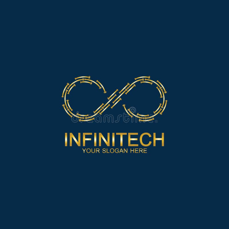 Golden Infinity Technology Logo. Symbol & Icon Vector Template Stock ...