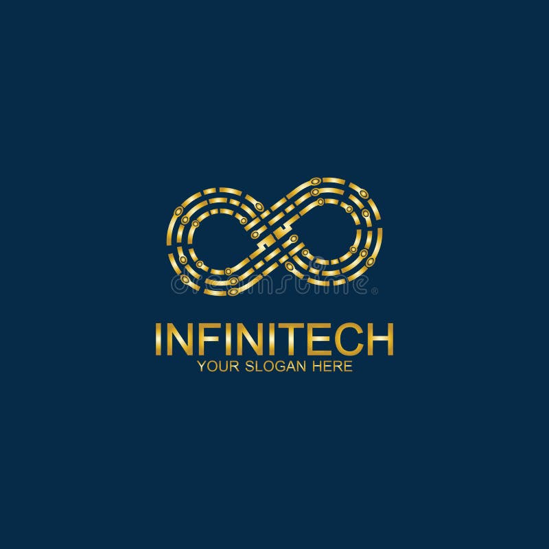 Golden Infinity Technology Logo. Symbol & Icon Vector Template Stock ...