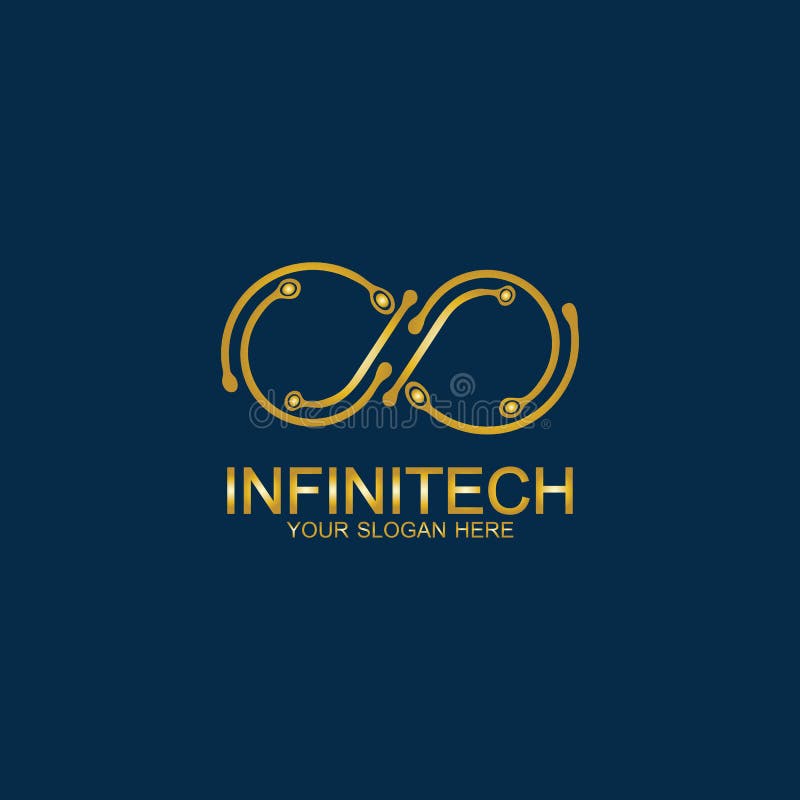 Golden Infinity Technology Logo. Symbol & Icon Vector Template Stock ...